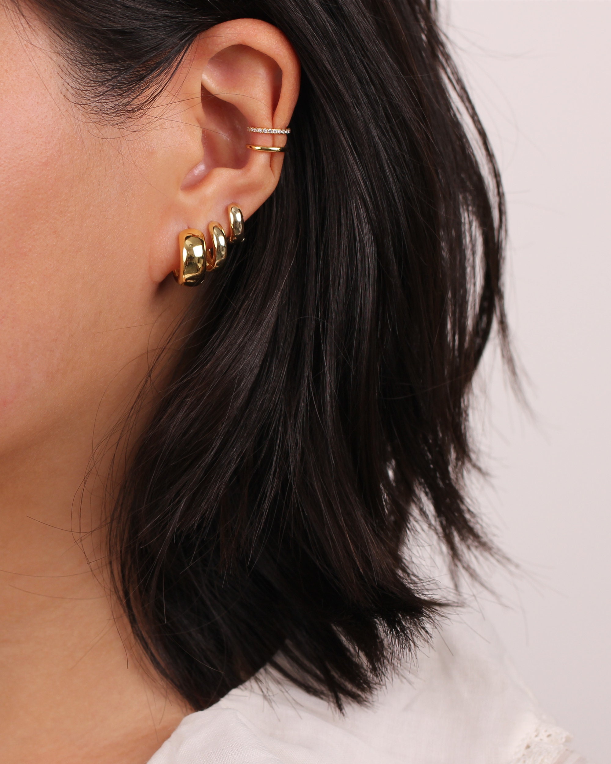 Chunky Huggies Gold Huggie Earrings Stacking Hoops Small | Etsy