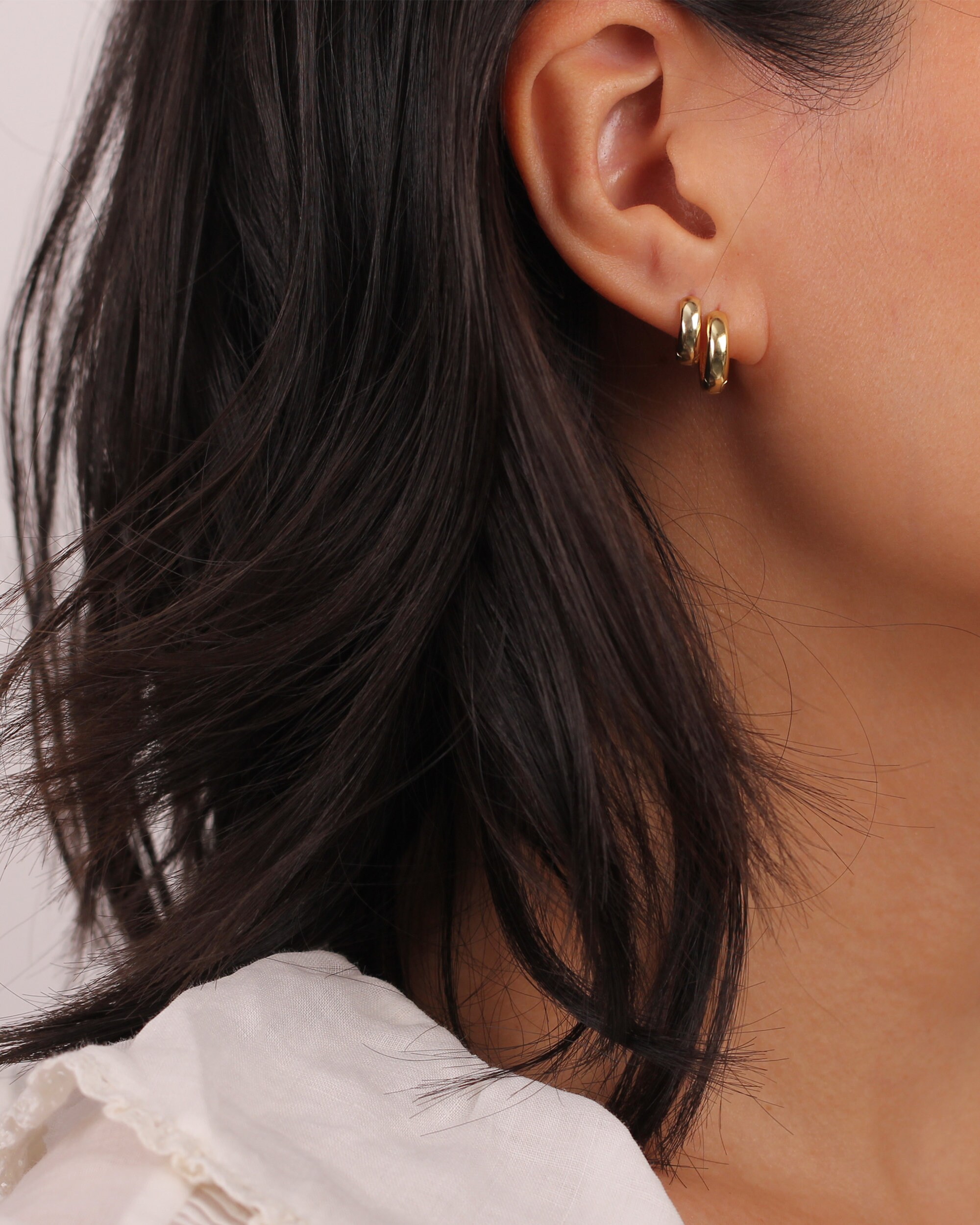 Chunky Huggies Gold Huggie Earrings Stacking Hoops Small | Etsy