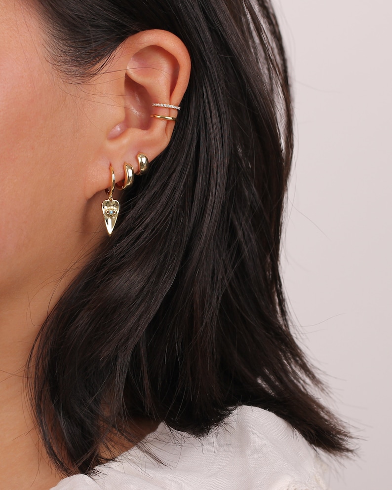 Chunky Huggies Gold Huggie Earrings Stacking Hoops Small | Etsy