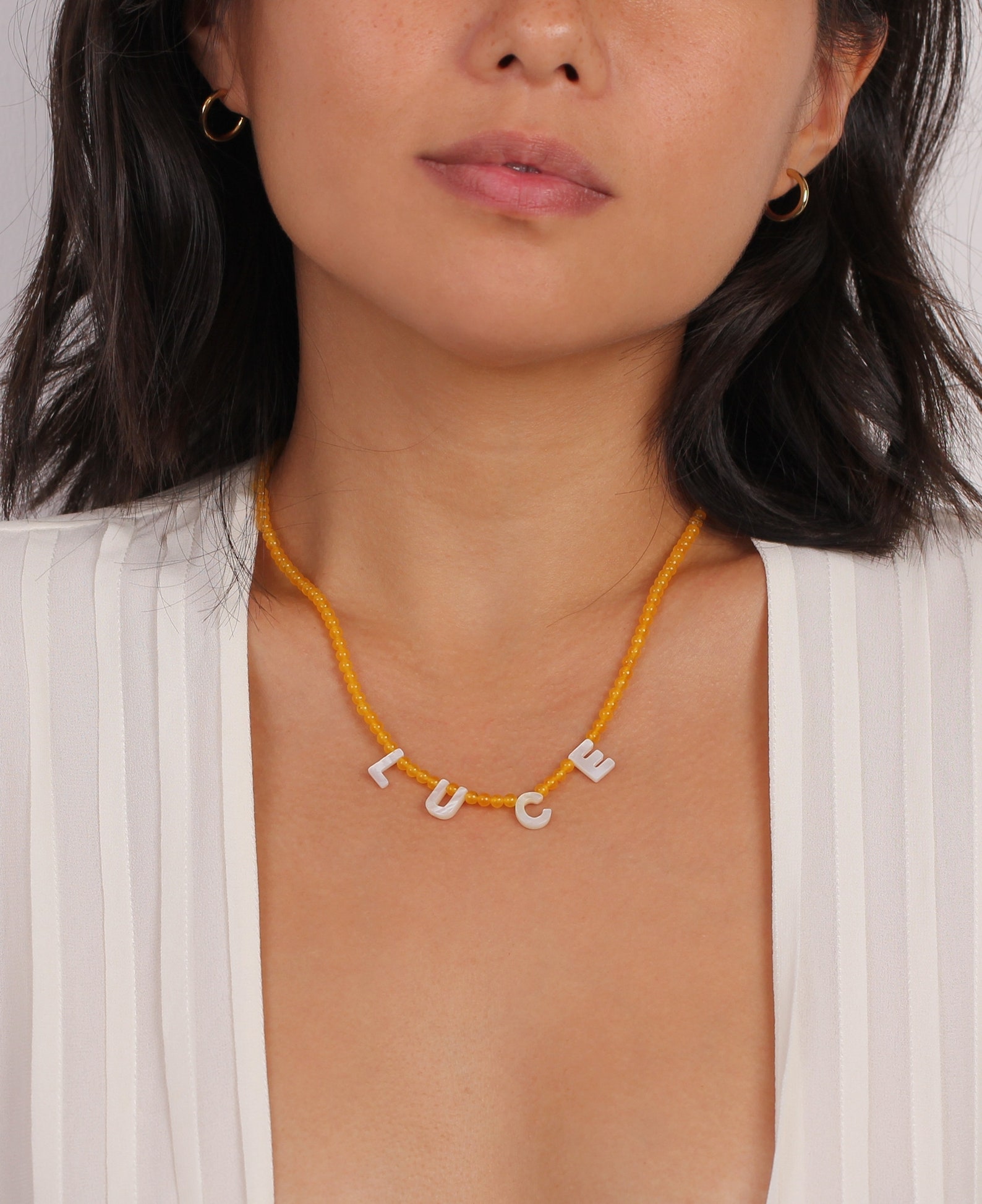 Pearl Name Necklace Beaded Name Choker Name Choker Necklace | Etsy