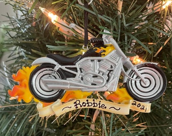 Personalized Wooden Motorcycle Christmas Ornament - Etsy