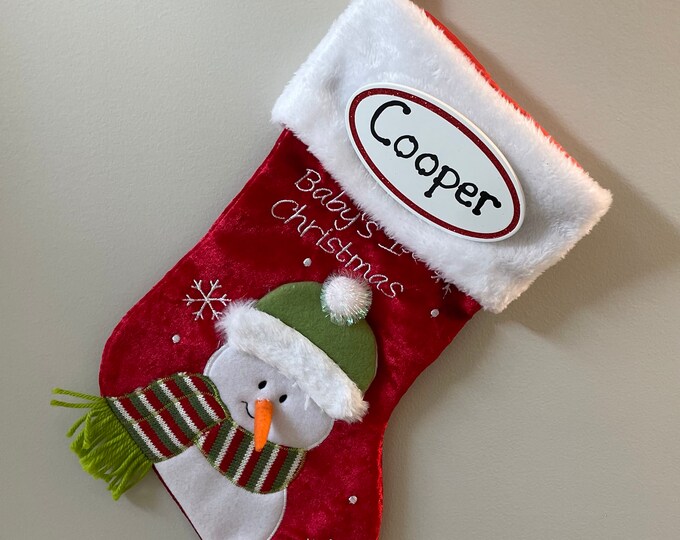 Baby's 1st Christmas Stocking Hand Personalized,baby Boy Christmas ...