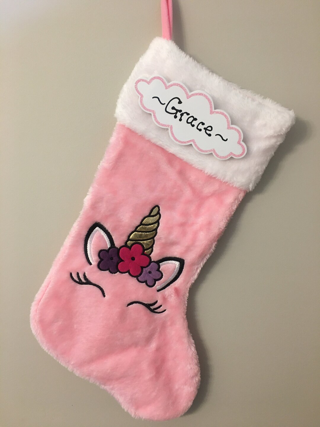 Unicorn Christmas Stocking Hand Personalized,girl Christmas Stocking ...