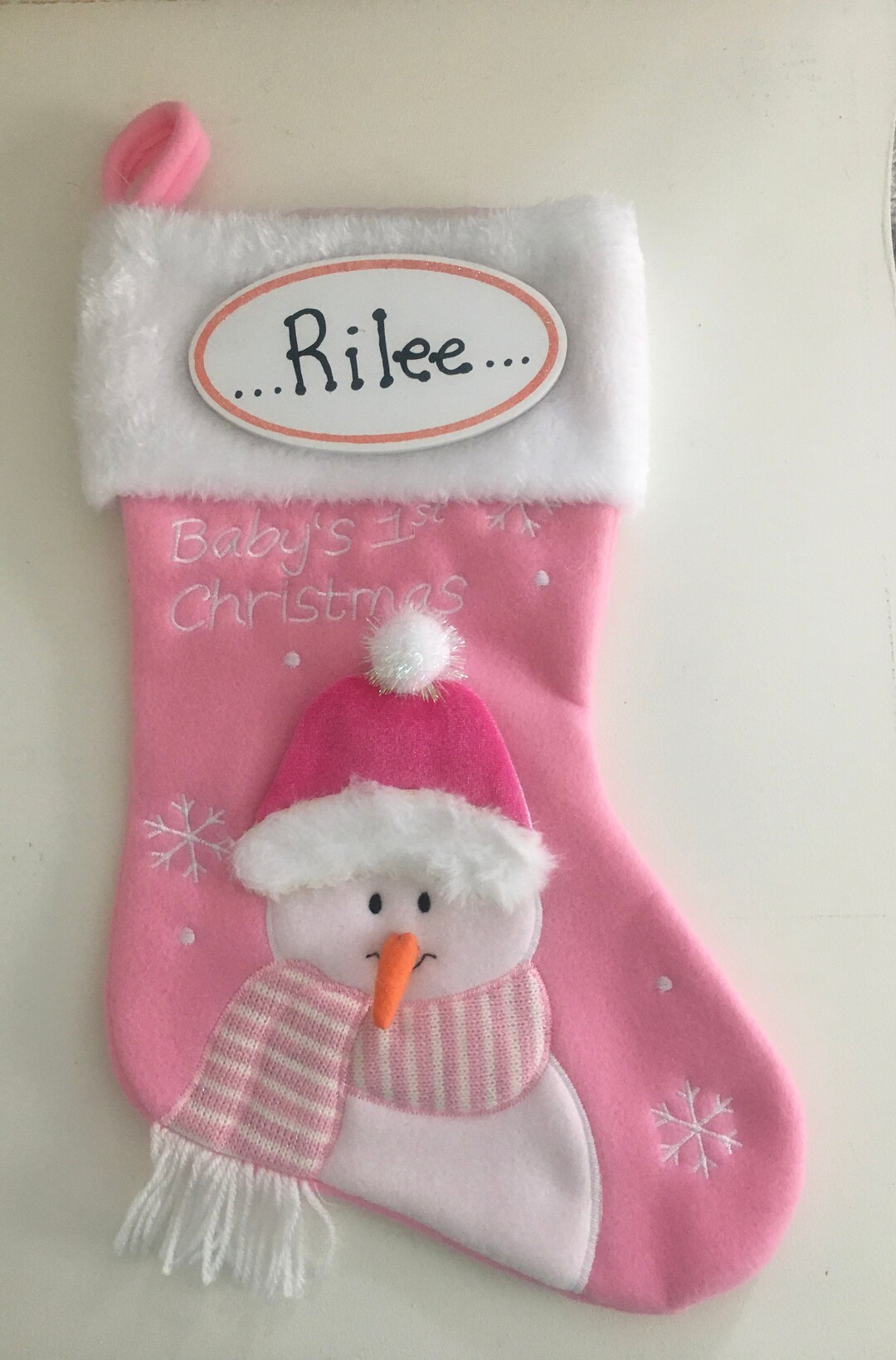 Baby Girl's 1st Christmas Stocking Hand Personalized,baby Girl ...