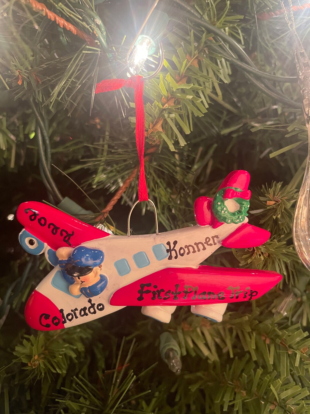 Personalized Airplane Christmas Ornament,vacation Ornament,first Plane ...