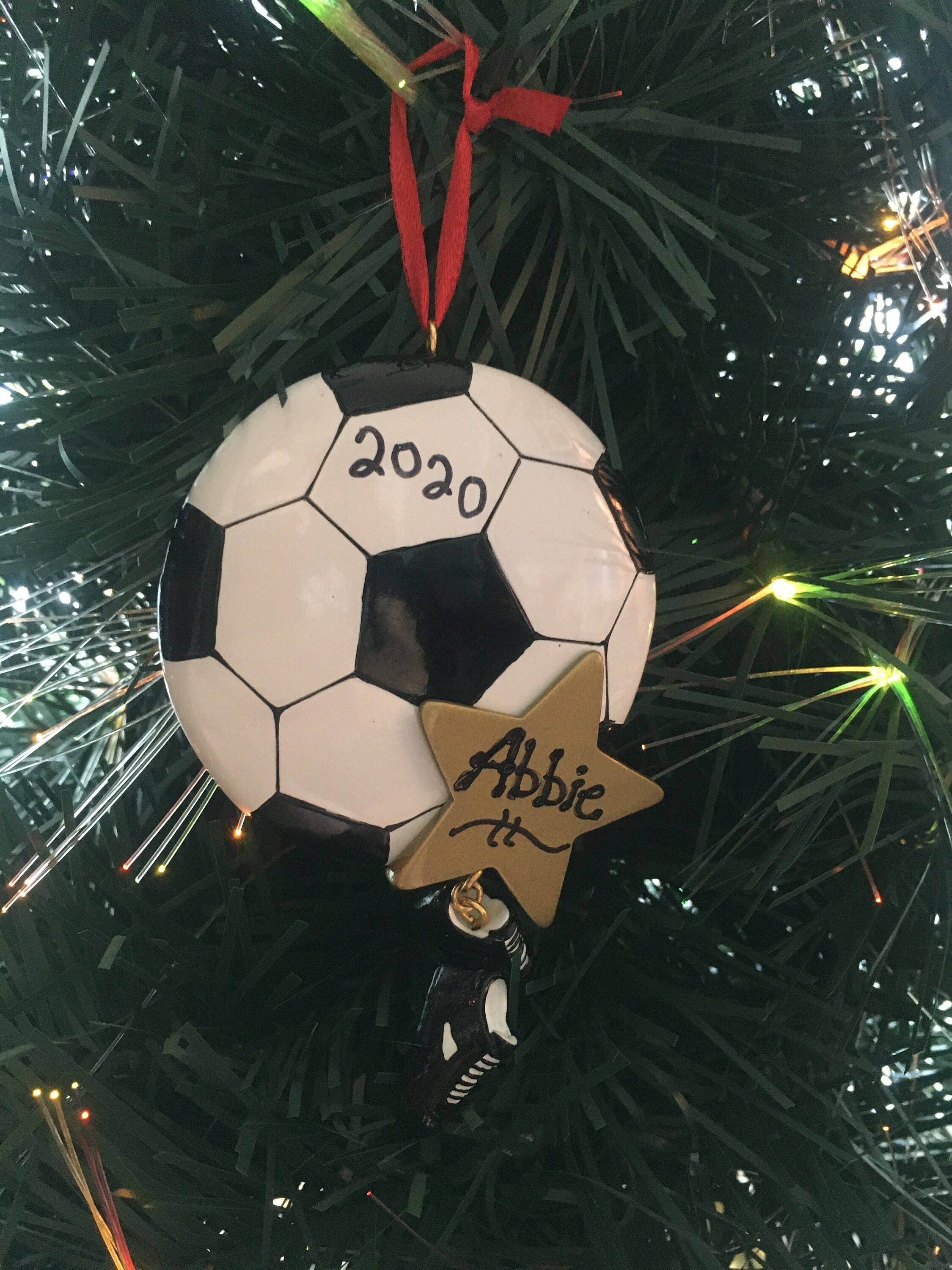 Personalized Soccer Ball OrnamentSoccer Ball Christmas | Etsy