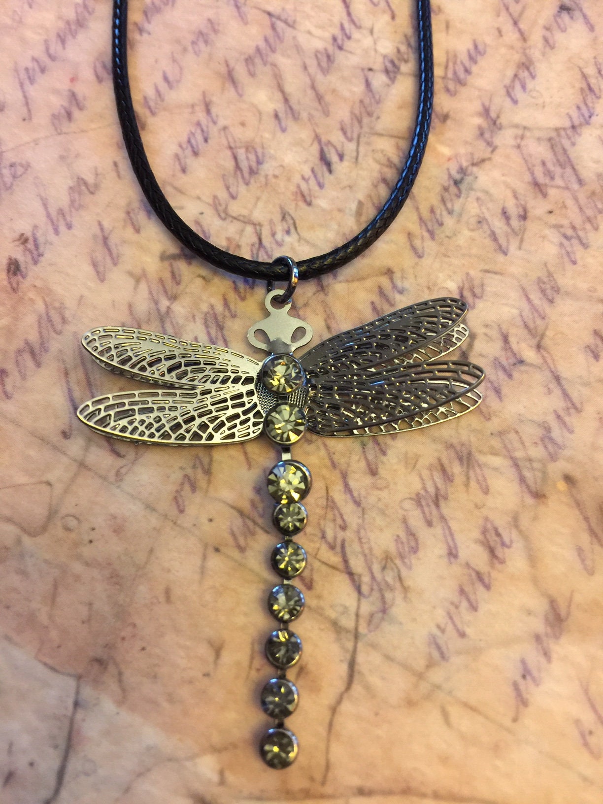 Collar de libélula inspirado en Outlander en el cordón - Etsy España