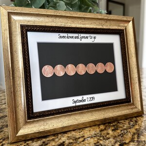 Copper Coin 7 Year Anniversary Gift - Framed Straight Line ...