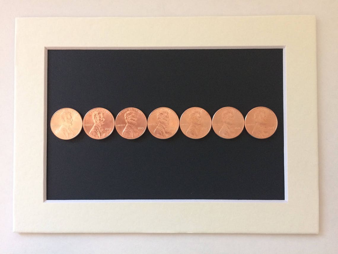 Copper Coin 7 Year Anniversary Gift - NO FRAME - Etsy