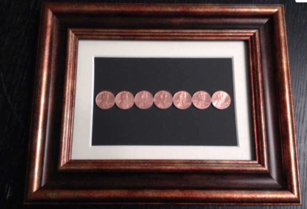 Copper Coin 7 Year Anniversary Gift Framed 7 Configuration - Etsy