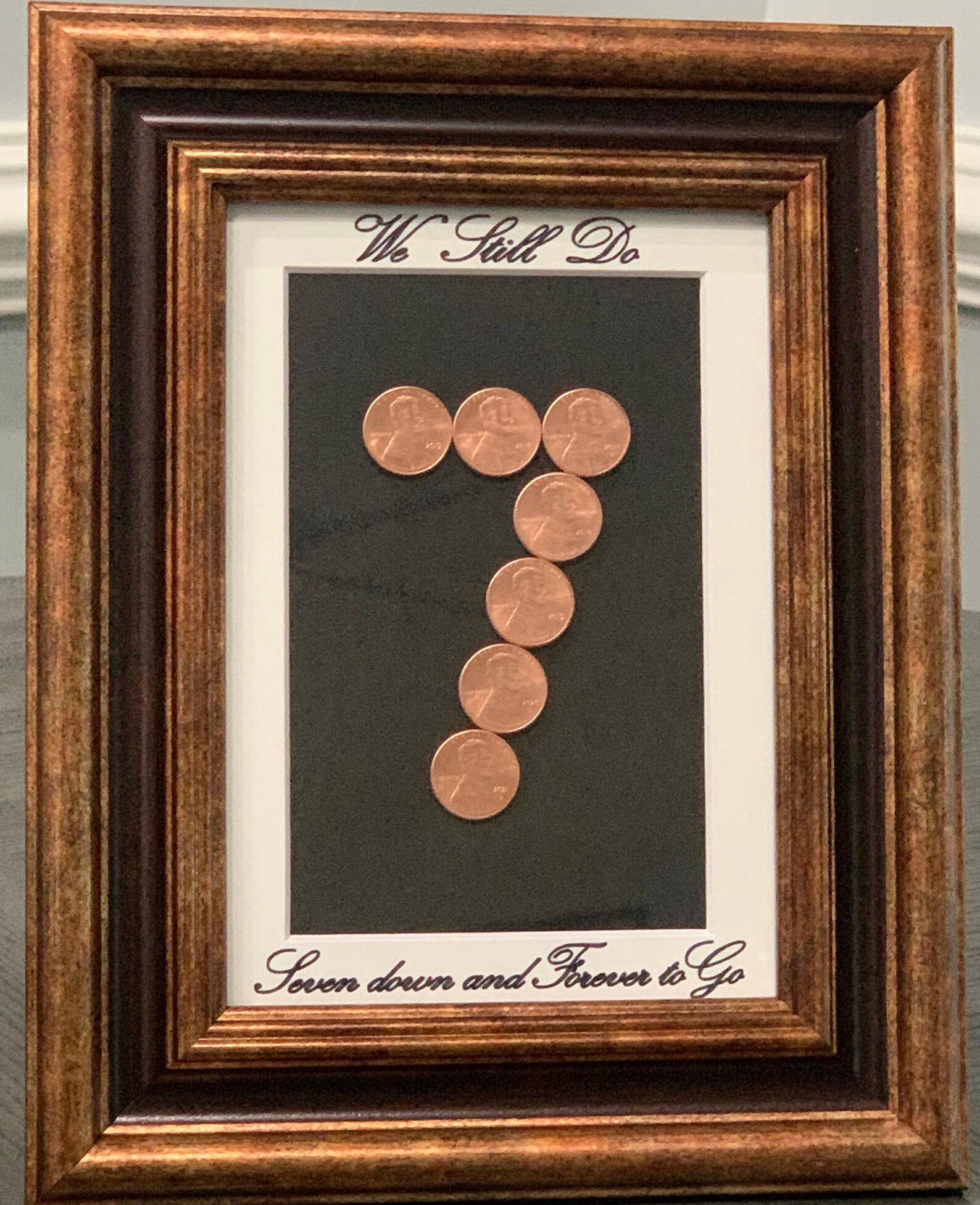 Copper Coin 7 Year Anniversary Gift Framed 7 Configuration - Etsy