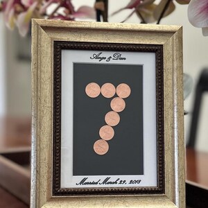 Copper Coin 7 Year Anniversary Gift - Framed 7 Configuration - Etsy