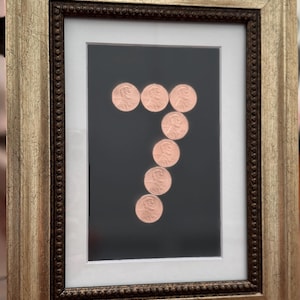 Copper Coin 7 Year Anniversary Gift - Framed 7 Configuration - Etsy