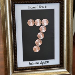 Copper Coin 7 Year Anniversary Gift - Framed 7 Configuration - Etsy