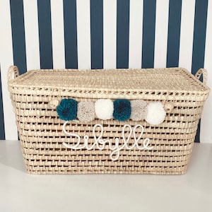 Custom Palm Leaves Toy Box With Pompoms - Etsy