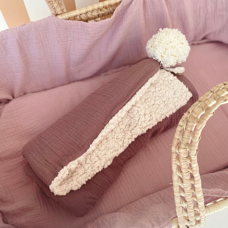 Faux Fur Baby Blanket Plum With Pompom - Etsy