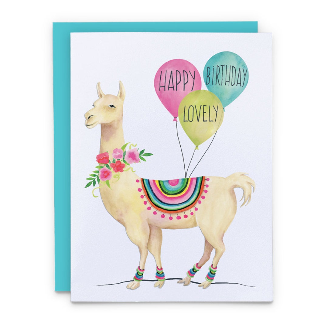 Lovely Llama Birthday Card, Happy Birthday Card, Funny Birthday Card ...