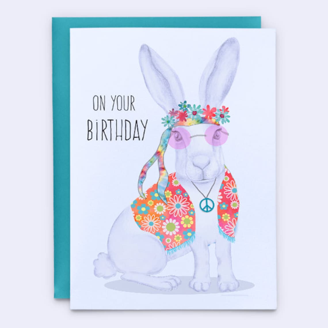Hippie Birthday Card, Hippie Card, Funny Hippie Birthday Card, Peace ...
