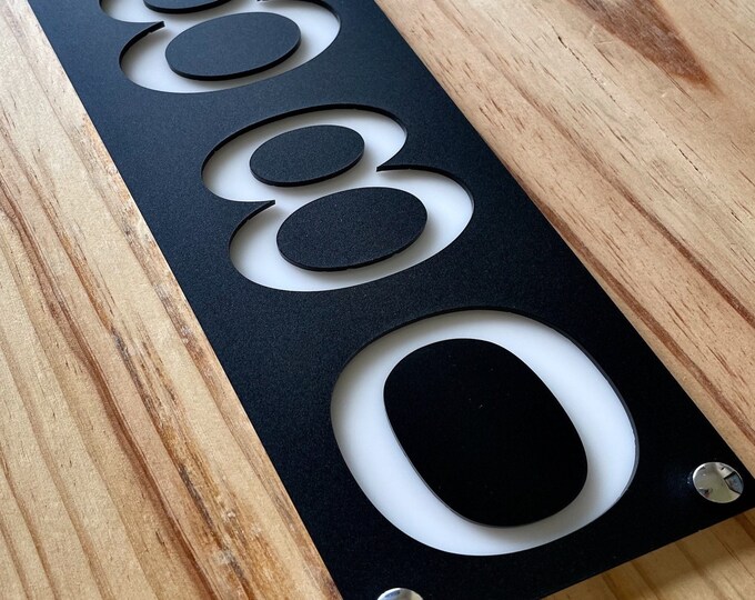 Vertical Address Sign, House Address Sign, Address Plaque, Contemporary ...