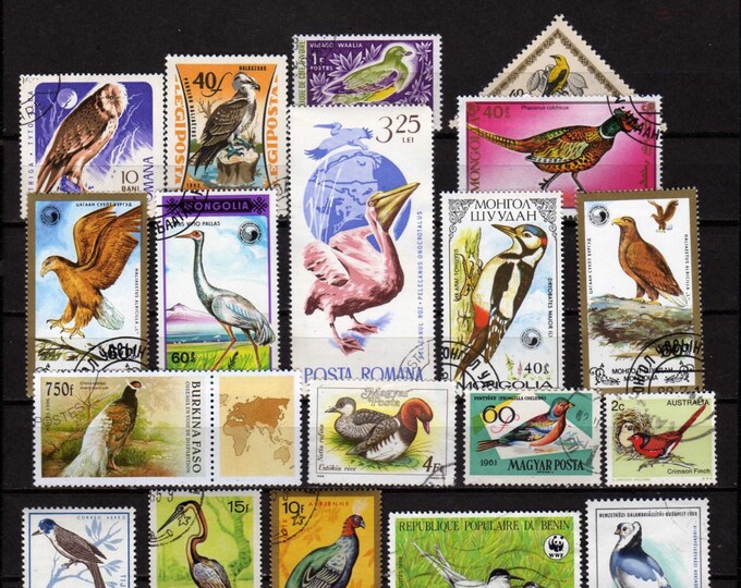 BIRD Stamps, 50 Diff, Bird Postage Stamps, Birds on Stamps, Postage ...