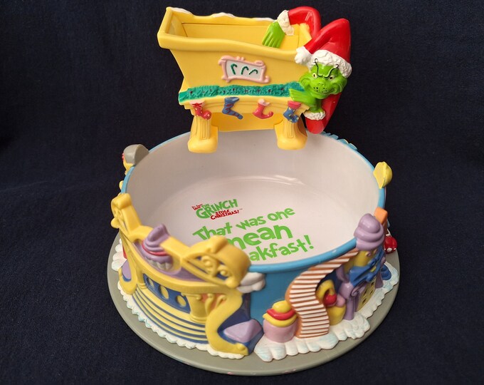 Dr Seuss How the Grinch Stole Christmas Kellogg's Plastic Cereal Bowl ...