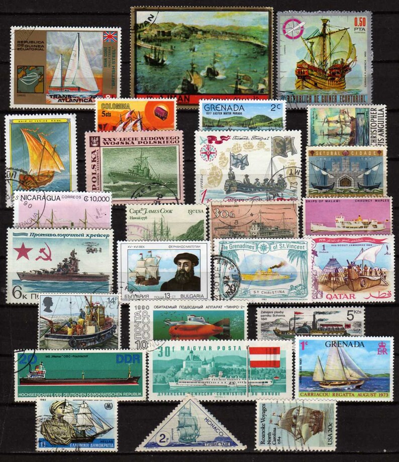 Ship Stamps50 Diff SHIP Postage Stamps Boat Stamps - Etsy