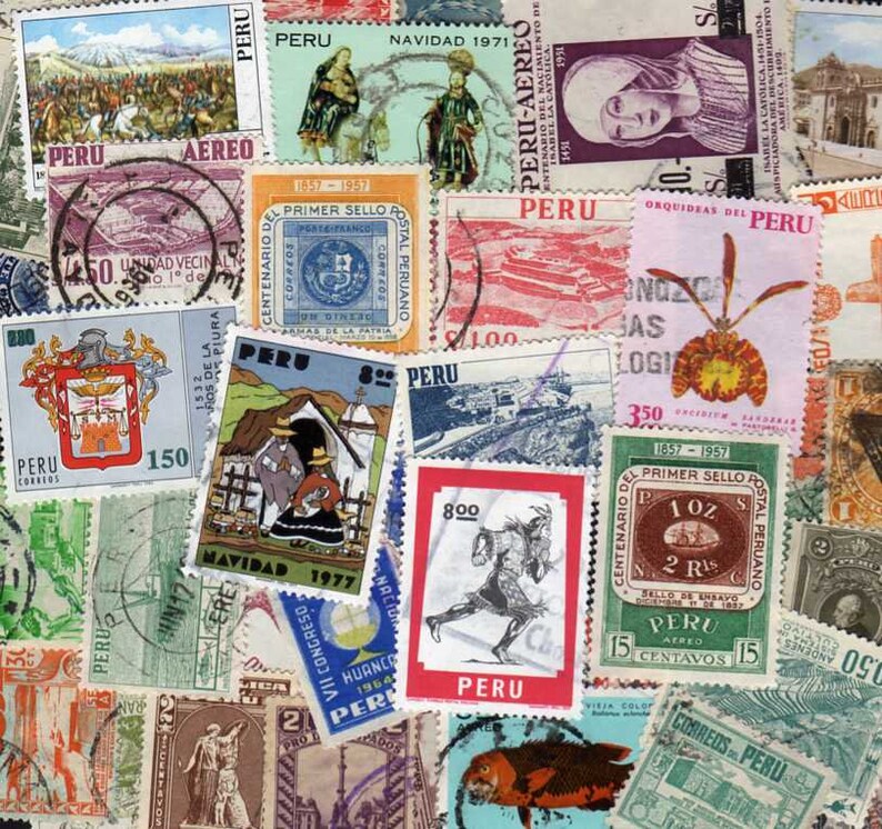 PERU Stamps40 Diff Peru Postage Stamps Peruvian Postage | Etsy