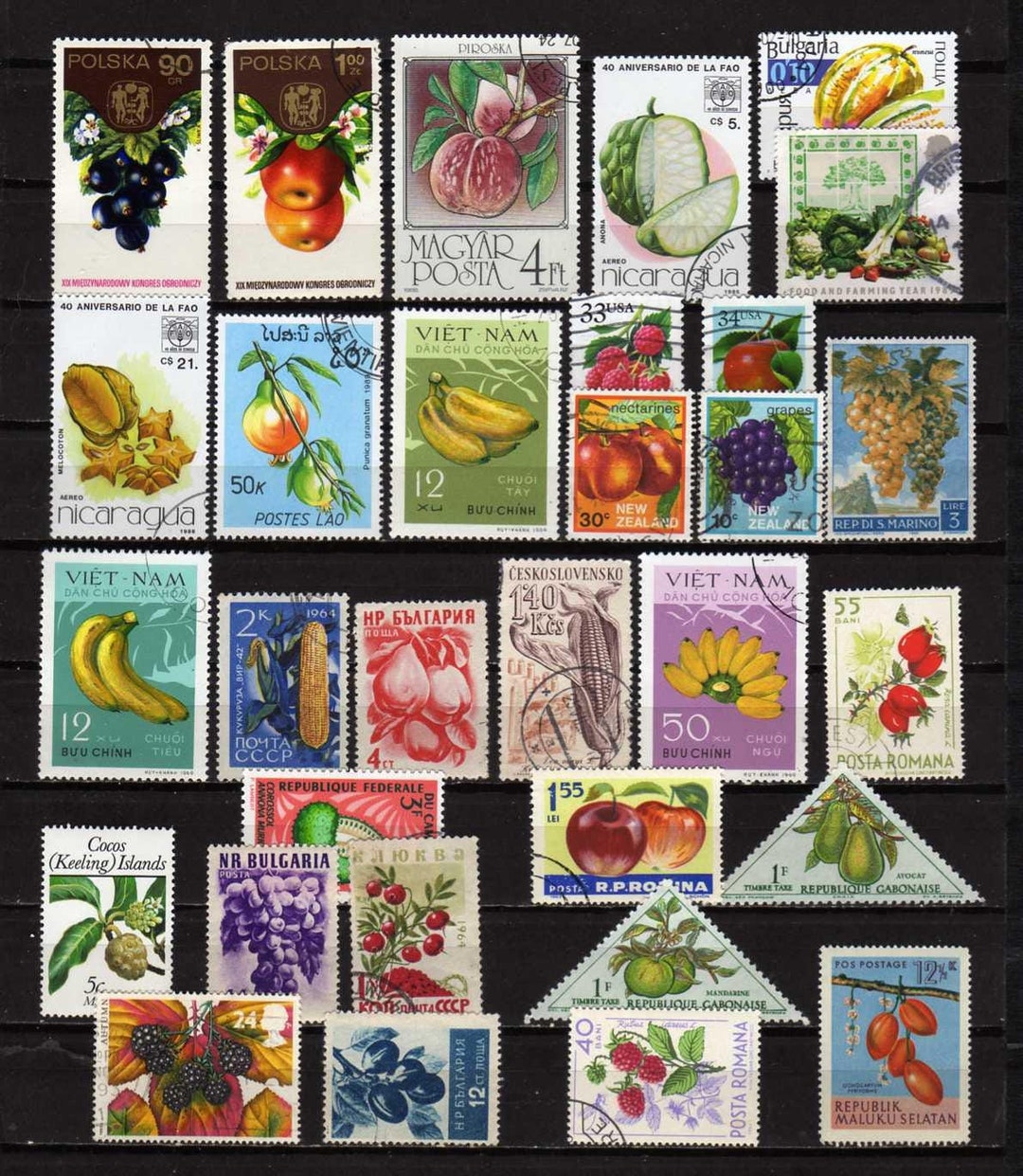 Lot Fruit Stamps,vegetable Stamps,postage Stamps,stamp Collection ...