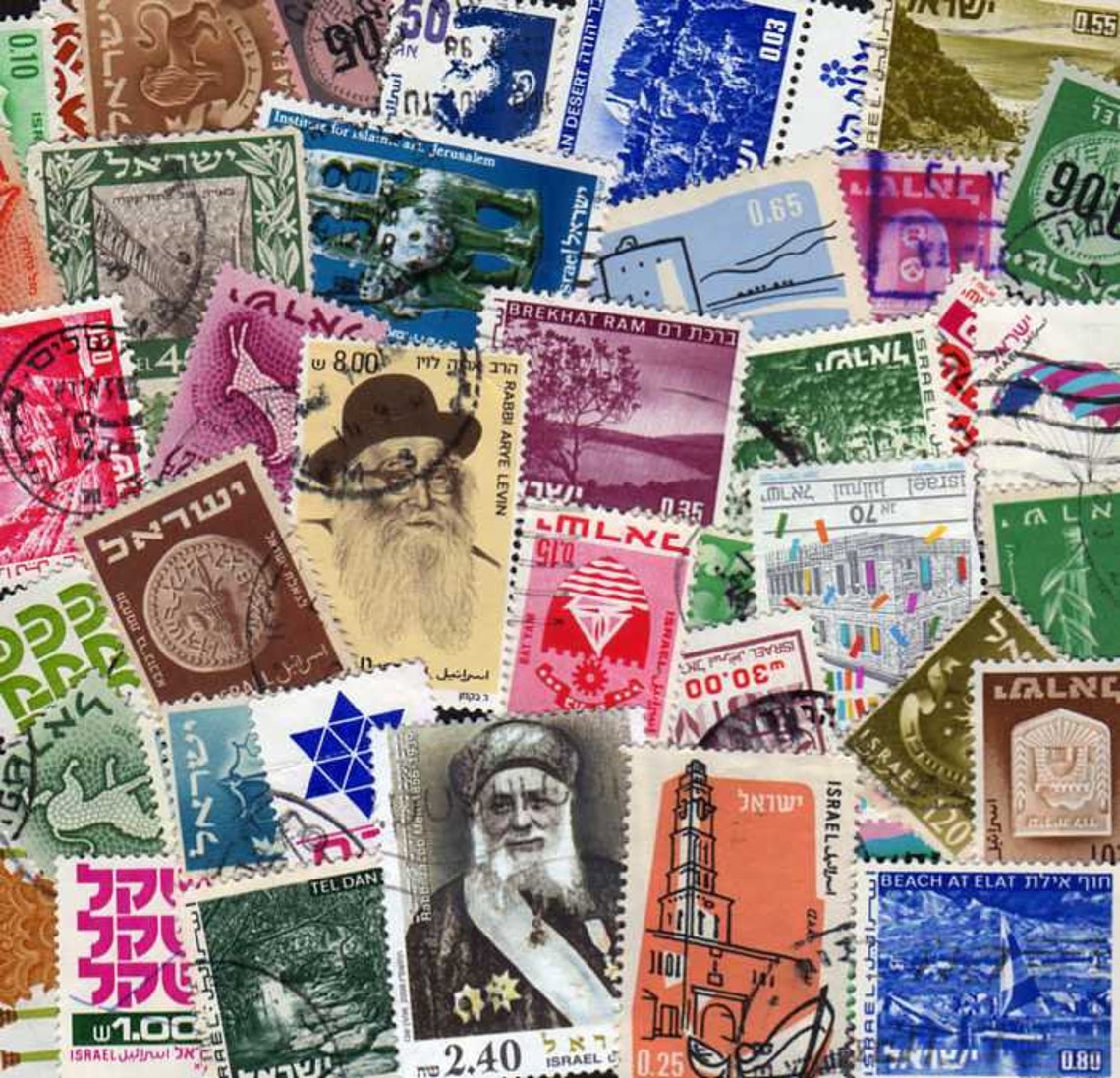 Israel Stamps 40 Diff Israel Postage Stamps Jewish Postage | Etsy