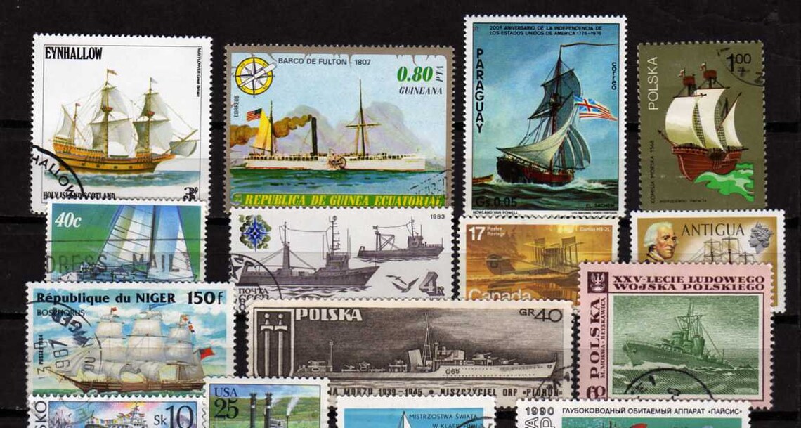 Ship Stamps50 Diff SHIP Postage Stamps Boat Stamps | Etsy