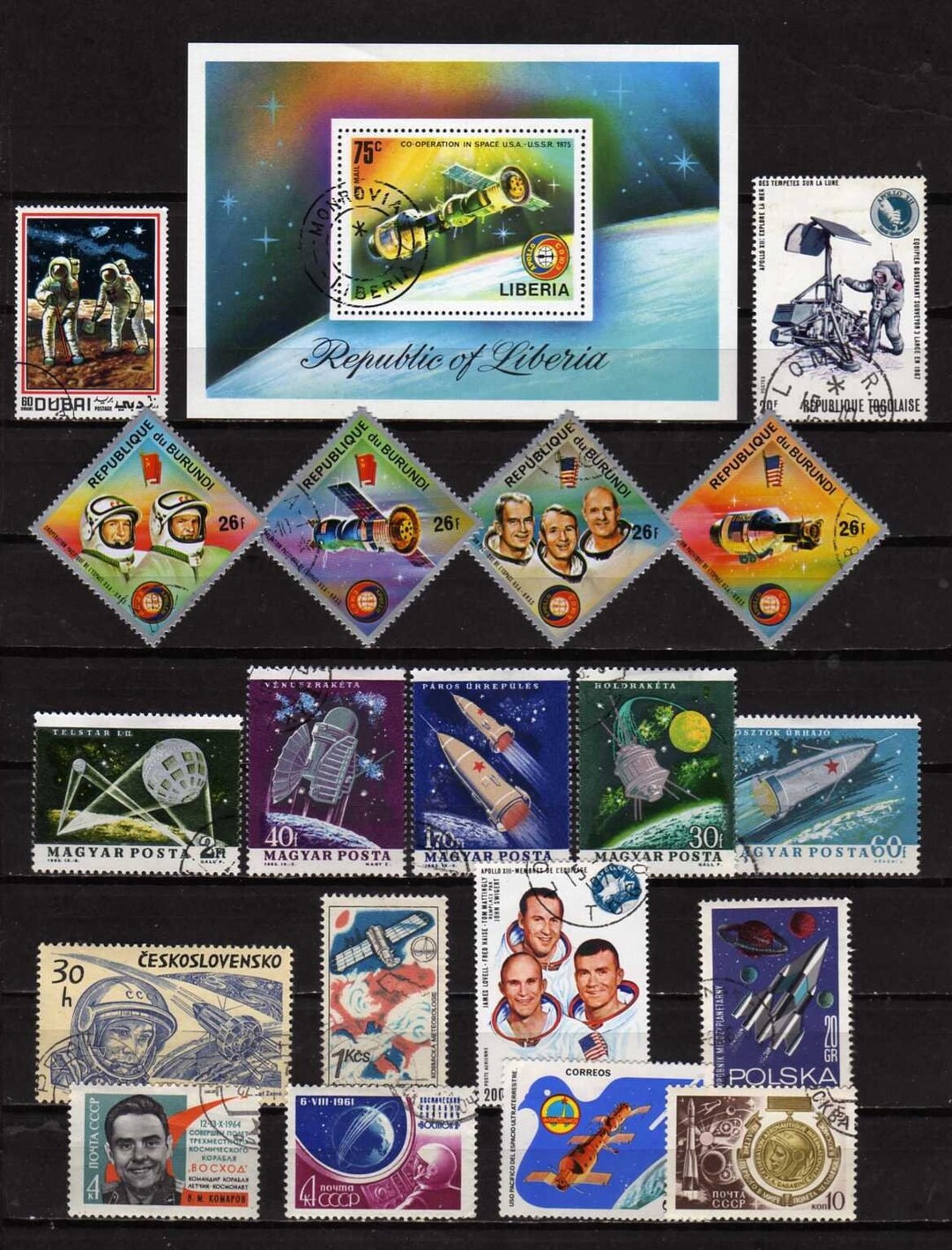 SPACE Stamps, Worldwide Stamps, Stamp Collection, Space Ships, Rockets ...