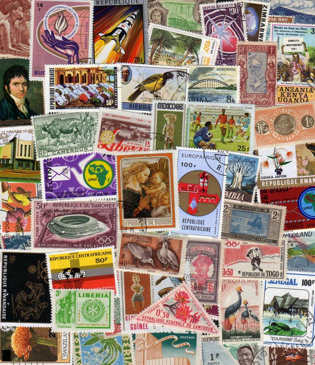 Africa Stamps, 50 Diff, Africa Postage Stamps, African Stamps,african ...