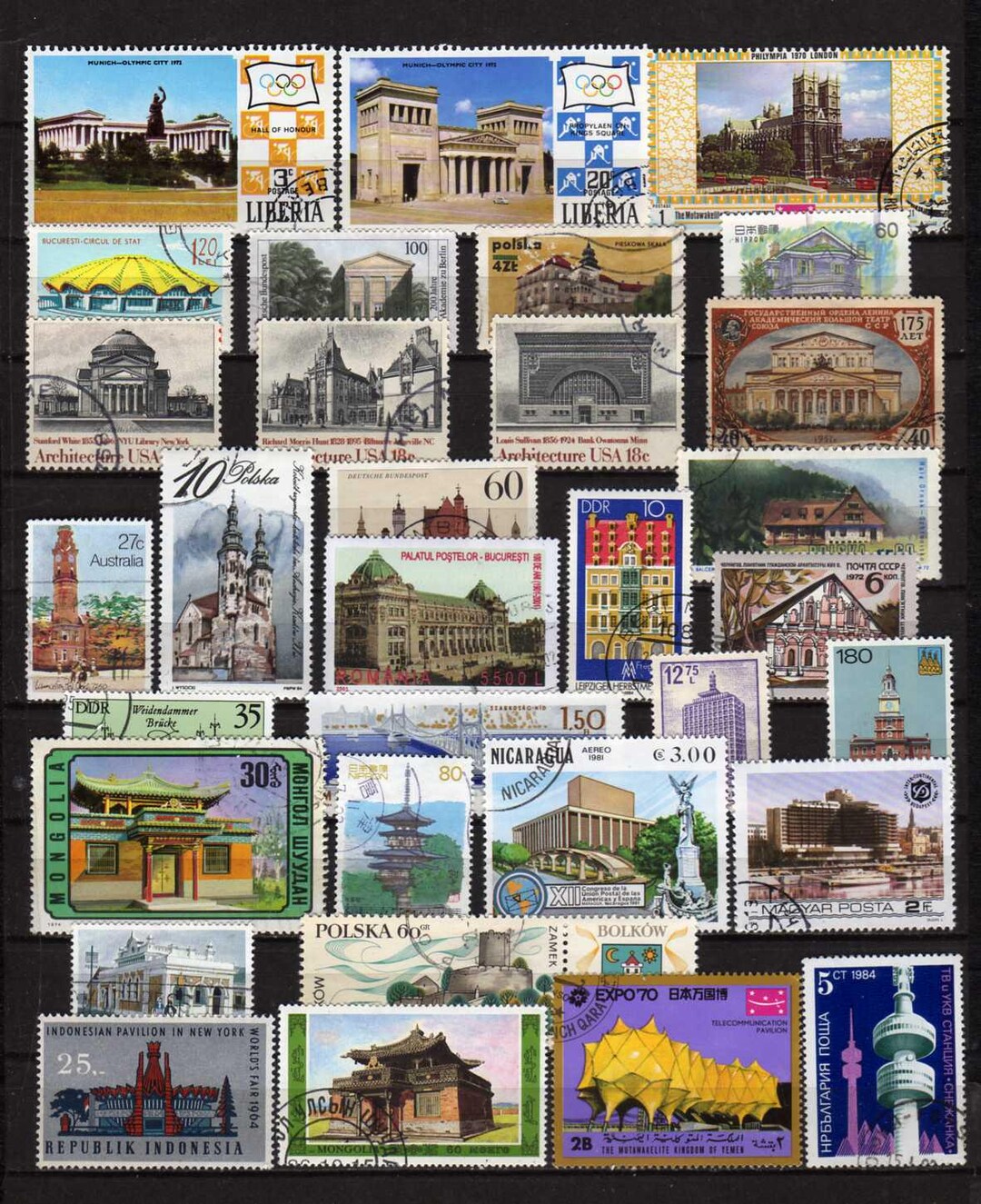 Architecture Stamps, Worldwide Stamps, Architecture Vintage Stamps ...
