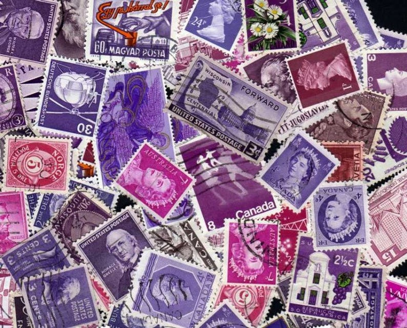 Purple Stamps, Purple Postage Stamps, Shades of Purple,purplish Stamps ...