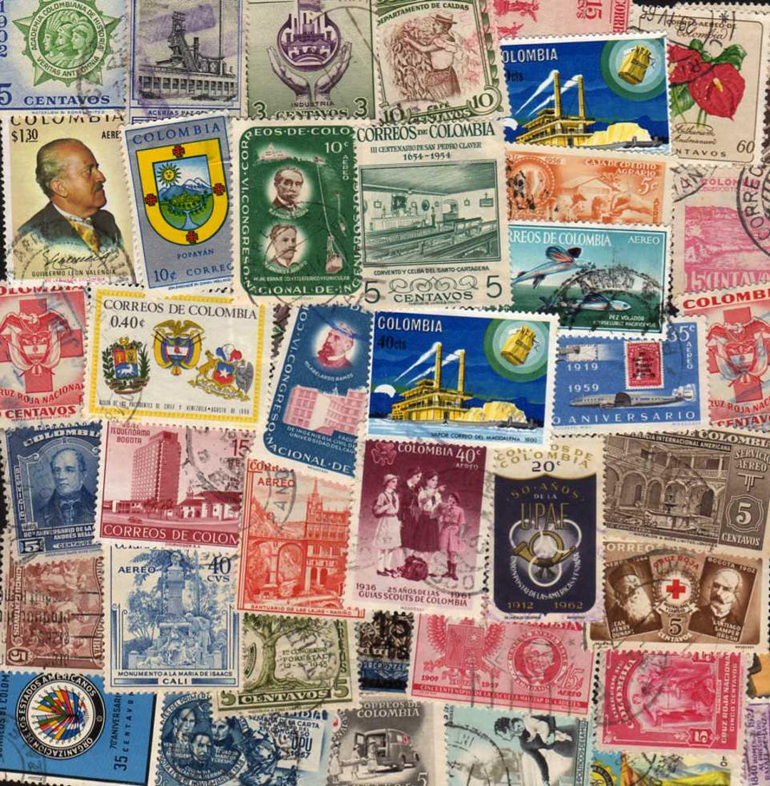 Colombia Stamps, 40 Diff, Colombia Postage Stamps,colombian Stamps ...