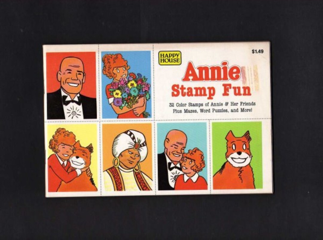 Annie Stamp Activity Book, 1982, Unused Stamps, Happy House Books ...