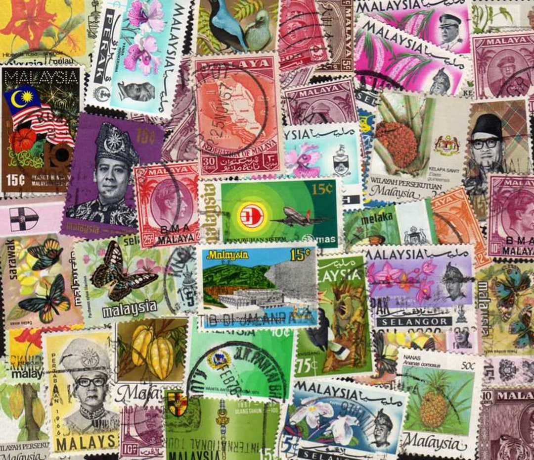 Malaysia Stamps40 Diff Malaya Stamps Malaysian Postage - Etsy