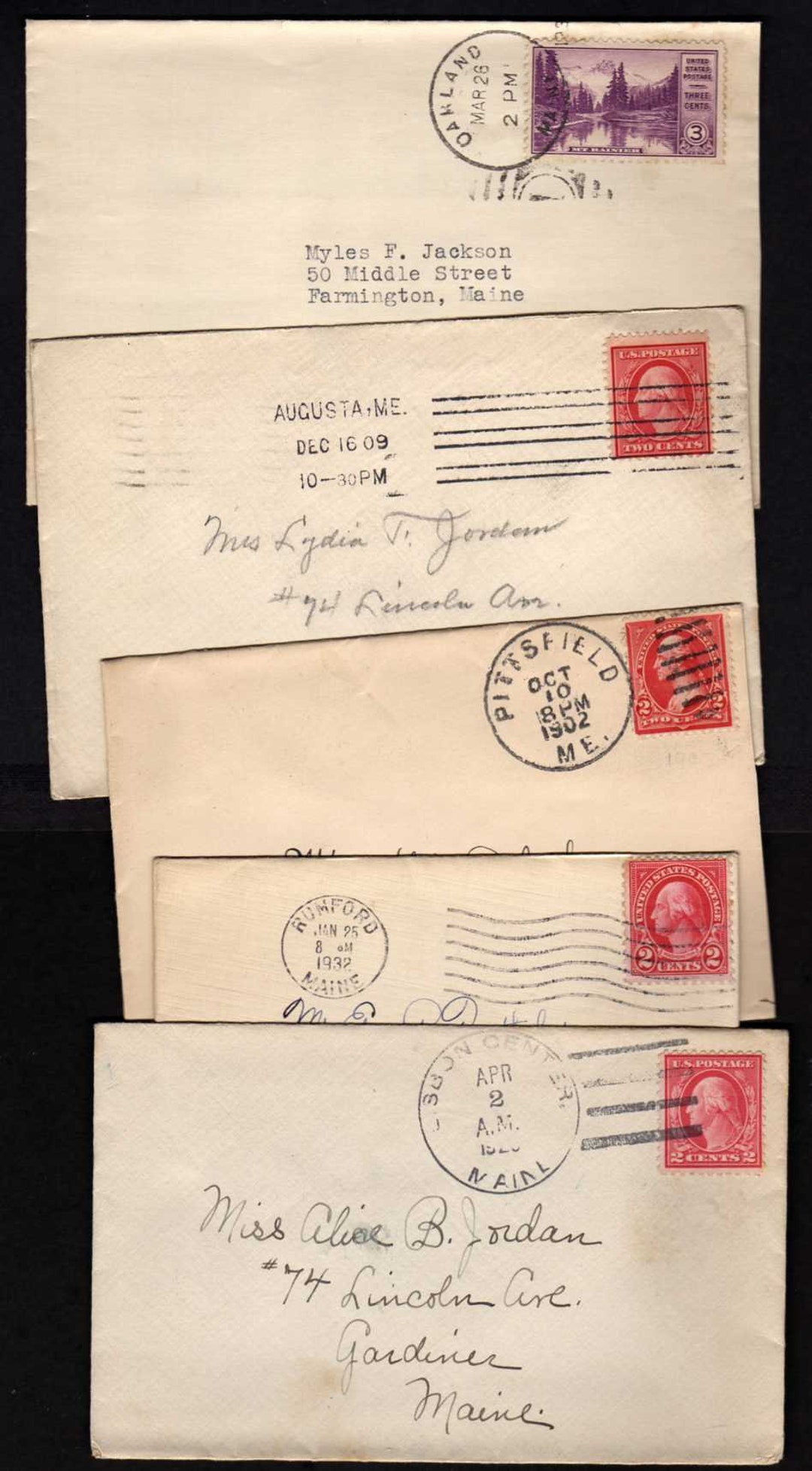 5 OLD US Stamp Covers Envelopes, Early 1900's, Shadow Box, Collages ...