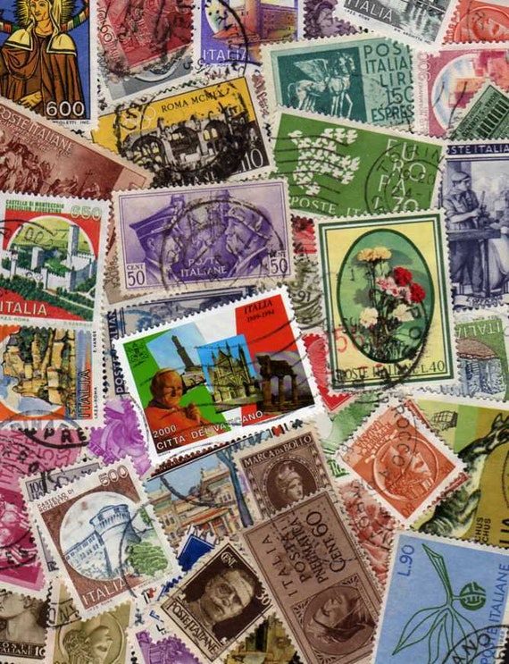Italy Stamps 50 Diff Italy Postage Stamps Italian Stamps | Etsy