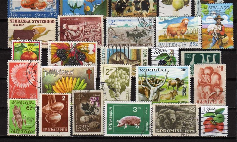 Lot Farming Animal Stamps Animal Postage StampsStamp | Etsy
