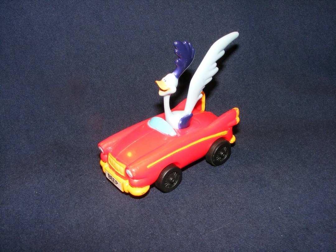 Road Runner Toy Car, 1998, Warner Brothers, Plastic Pull Back Car ...
