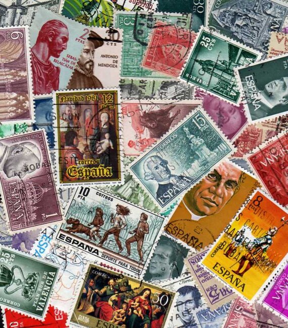 Spain Stamps50 Diff Spain Postage Stamps Spanish Stamps | Etsy