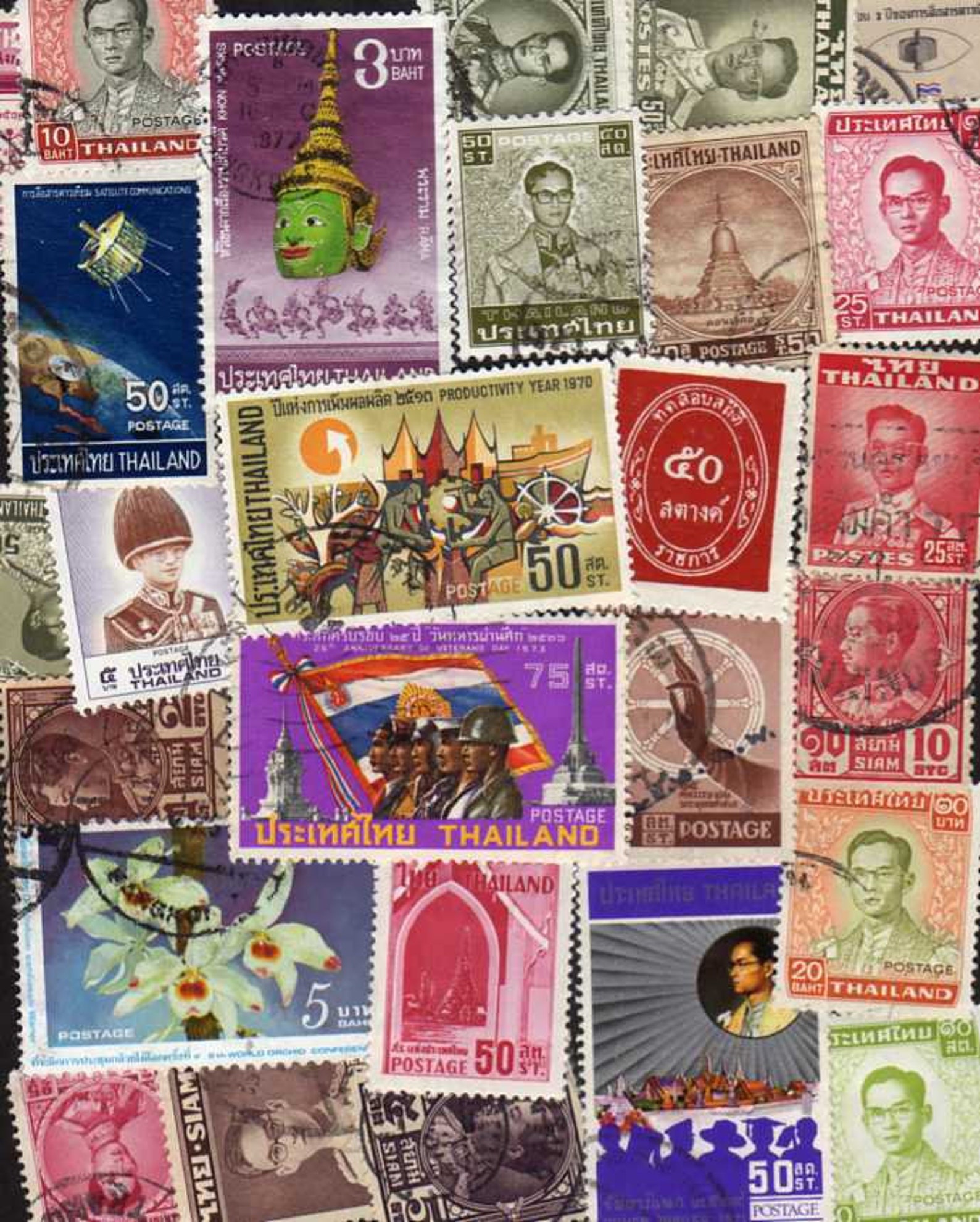 Thailand Stamps 25 Diff Siam Stamps Thailand Postage - Etsy