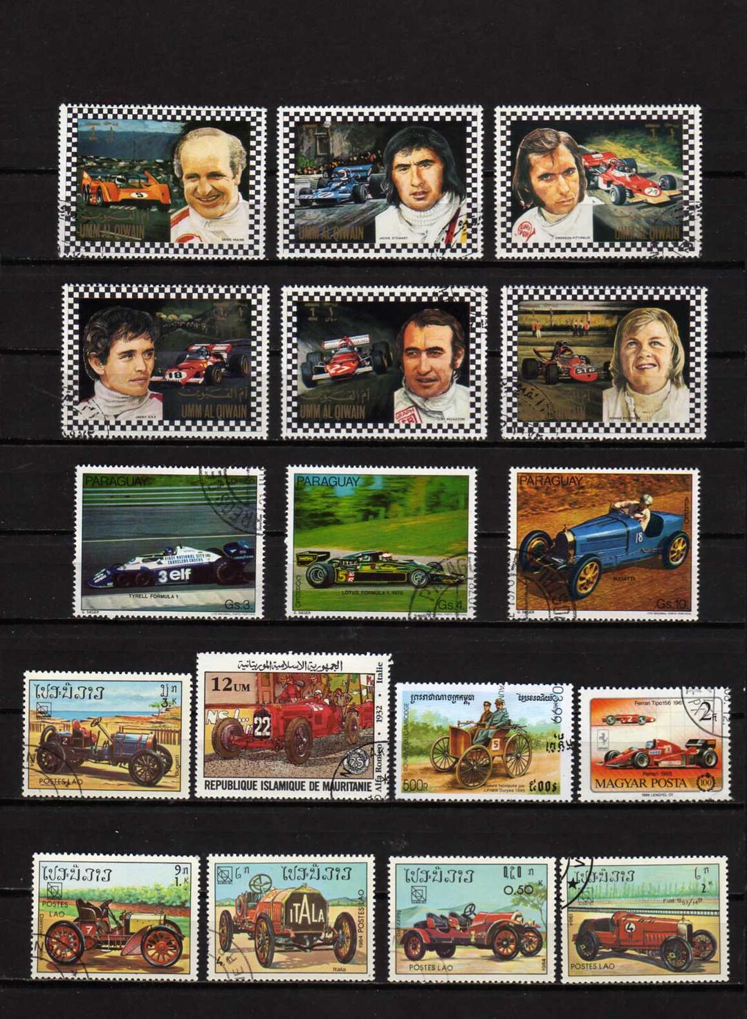 Lot Race Car Stamps, Racing Cars, Race Cars Postage Stamps, Auto Stamps ...