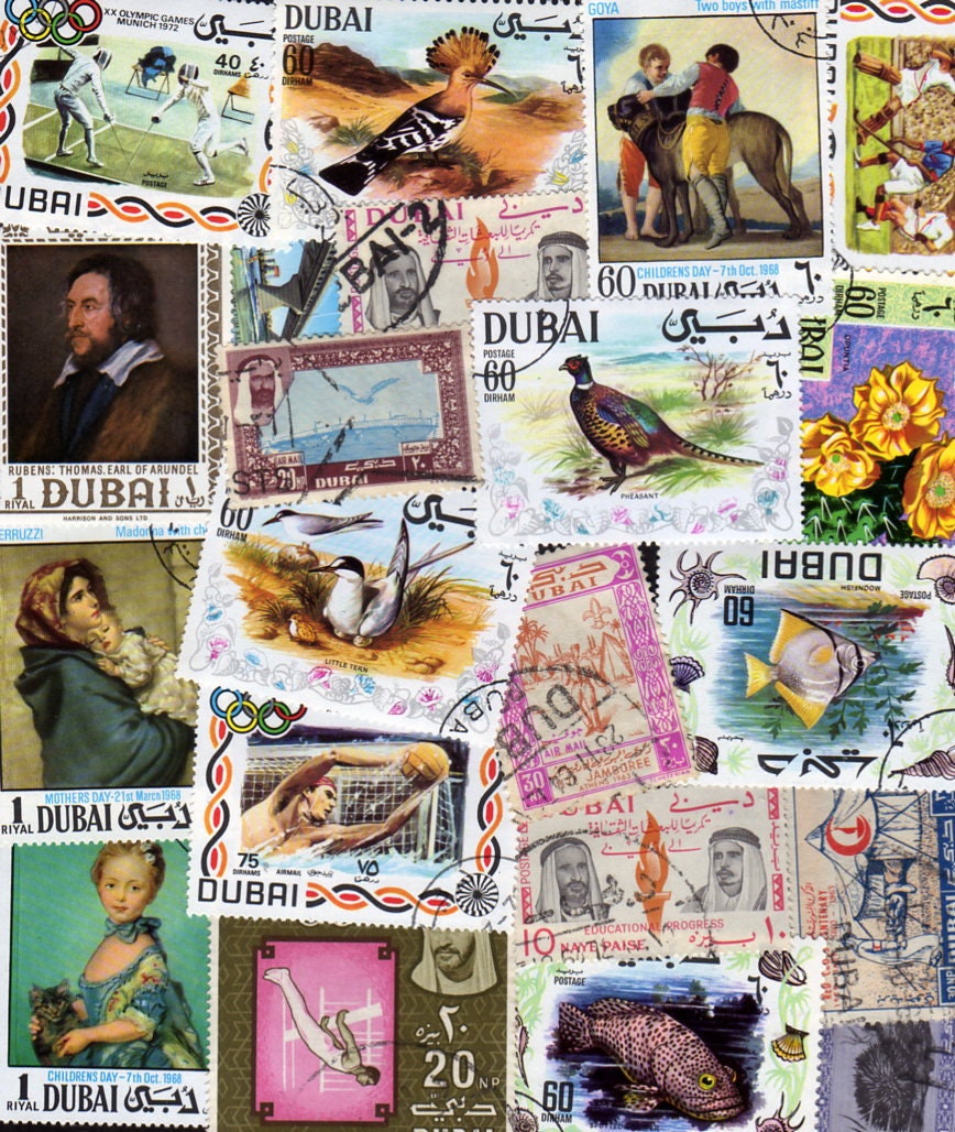Dubai Stamps, 20 Diff, Dubai Postage Stamps, Dubai, Postage Stamps ...