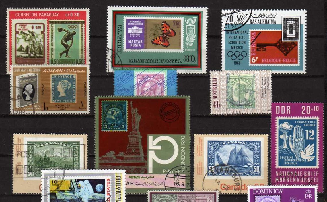Stamps on Stamps Stamps Postage Stamps Stamp Collection - Etsy
