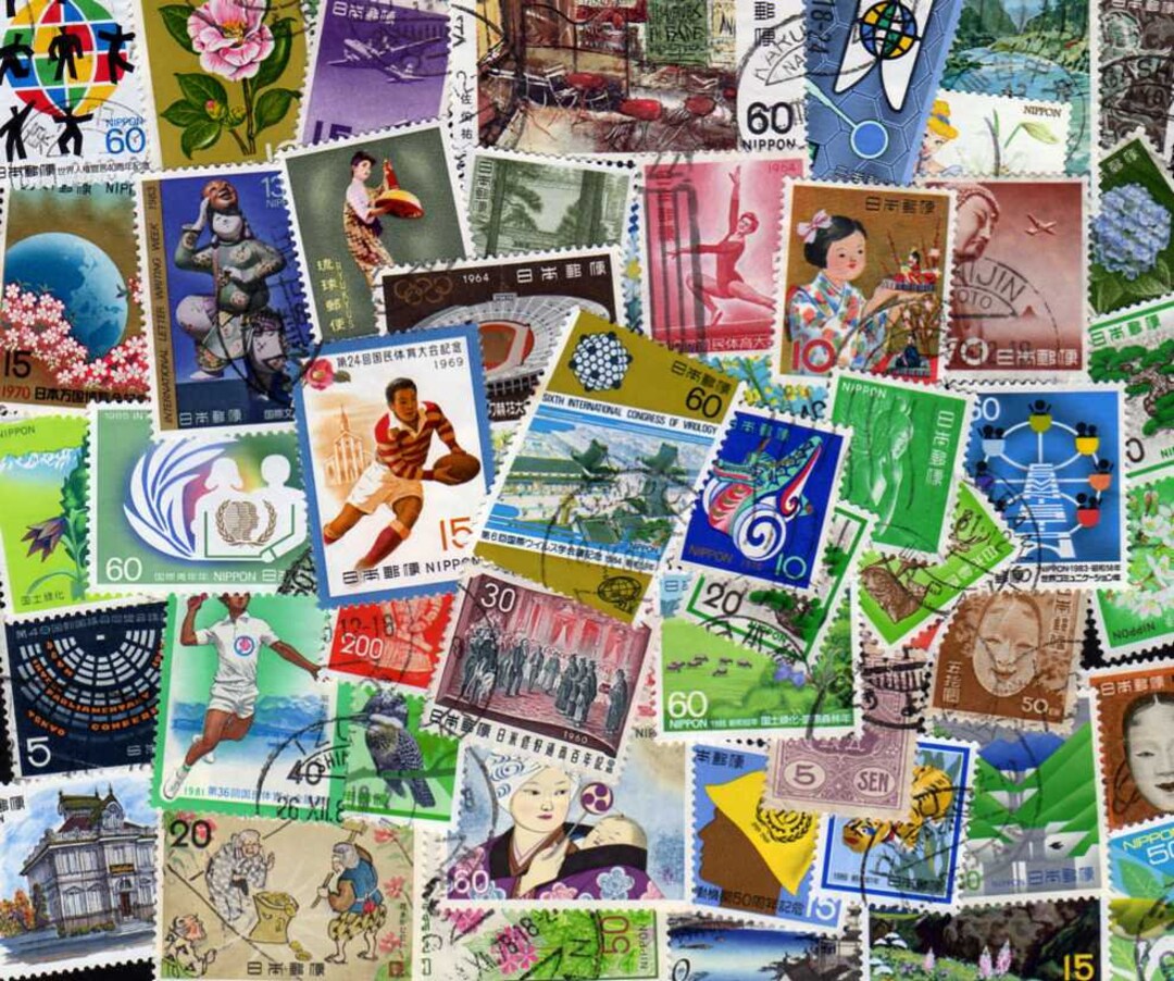 Japan Stamps50 Diff Japan Postage Stamps Japanese Stamps - Etsy