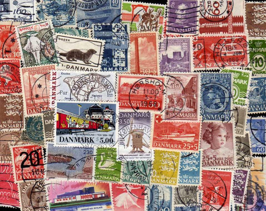 Denmark Stamps, 50 Diff, Denmark Postage Stamps, Danish Stamps, Danish ...