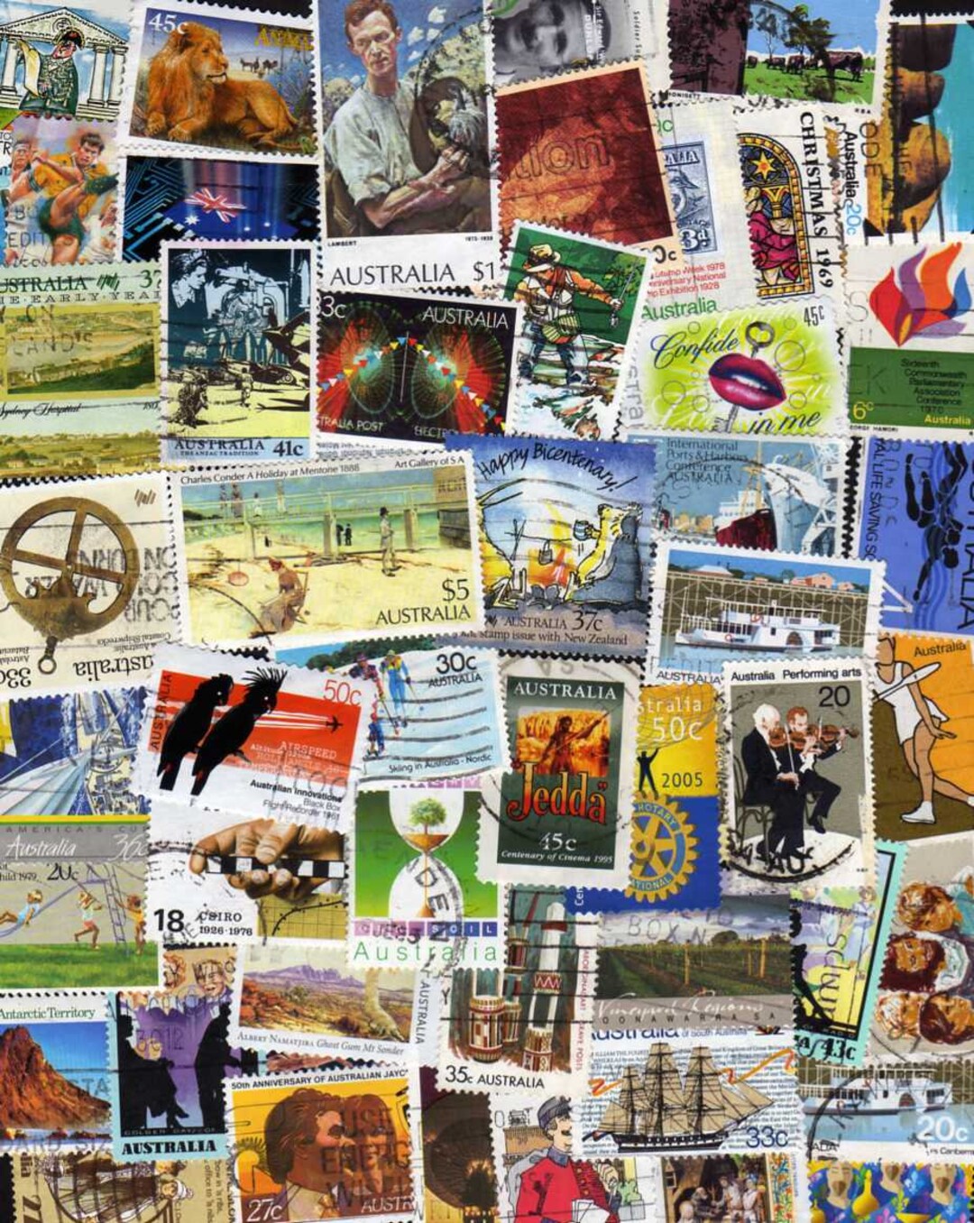 Australia Stamps, 50 Diff, Australia Postage Stamps, Larger Pictorial ...