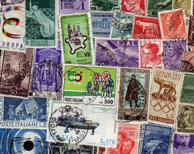 Italy Stamps 50 Diff Italy Postage Stamps Italian Stamps - Etsy